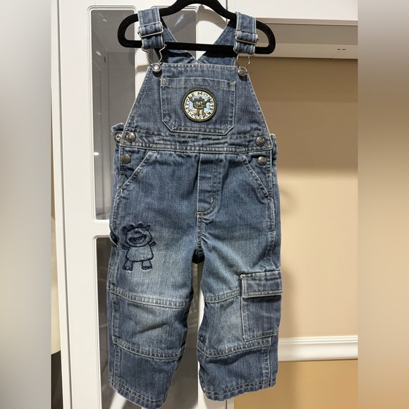 Koala Kids | Bottoms | Koala Kids Blue Denim Monster Overalls With ...